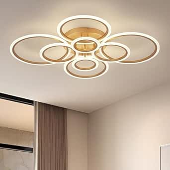 Buy CITRA 8 Light Gold Body Modern LED Ring Chandelier for Dining ...