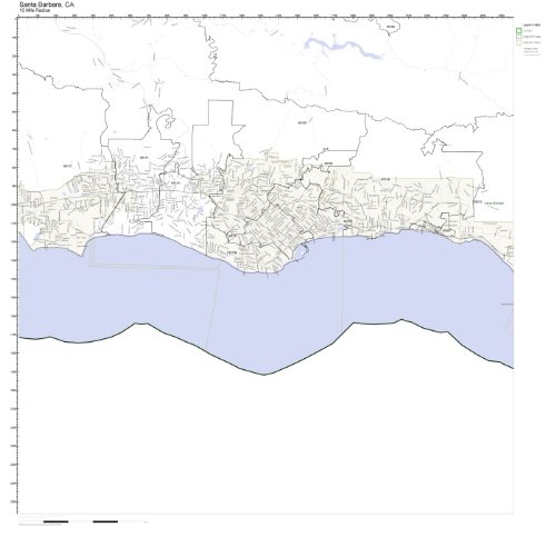 Amazon.com: Working Maps Santa Barbara, CA Zip Code Map Laminated ...