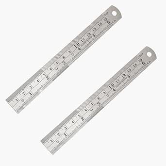 Zotemo Stainless Steel Rulers, 6 Inch Metal Ruler Kit, 15 cm Long ...