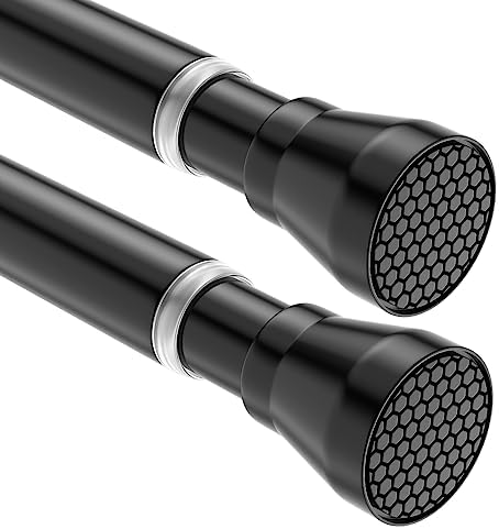 Amazon.com: SISELBA 2PCS Black Tension Curtain Rod for Windows 28 to 48 ...
