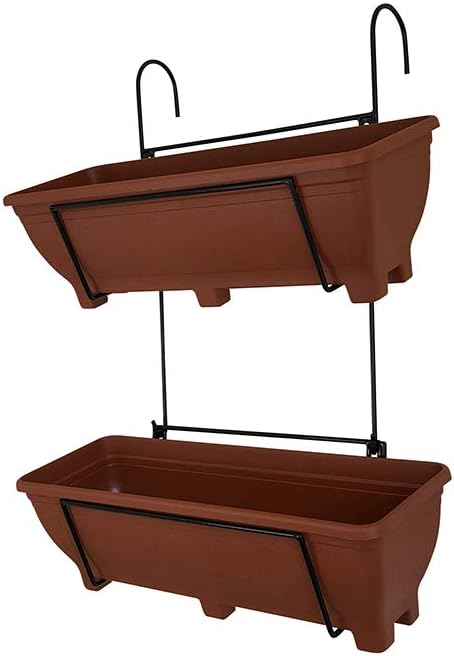 Garden Pride Double Hanging Balcony Planter - 60cm Trough holder for ...