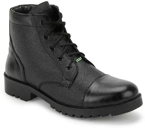 Buy PARA COMMANDO Mens new Black Genuine Leather Safety Army Boot Shoe ...