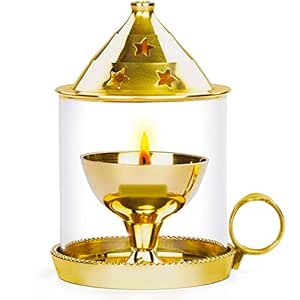 Buy Casa illuminate Medium Size Brass Akhand Aarti Diya for Puja with ...