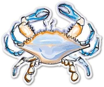 Amazon.com: Blue Crab Art Design Vinyl Sticker - Car Window Bumper ...