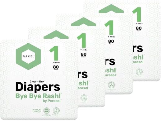 Amazon.com: Parasol Clear+Dry Disposable Diapers, RashShield Protection ...