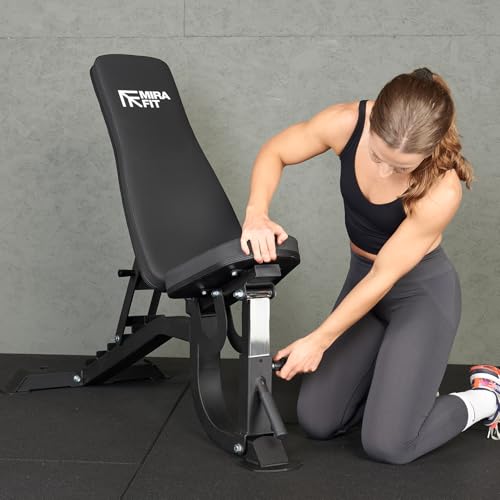 Mirafit M150 Fully Adjustable Flat & Incline Weight Bench - Black ...