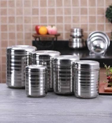 Buy GALOOF Stainless Steel Kitchen Storage Containers Set | 5 Pcs Dabba ...