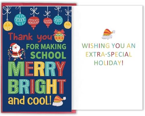 Amazon.com: Bablira Teacher Christmas card, Holiday Greeting Card for ...