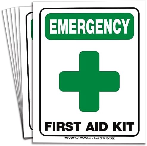 Amazon.com: Wrapco First Aid Kit Inside Sticker, Decal, Self Adhesive ...