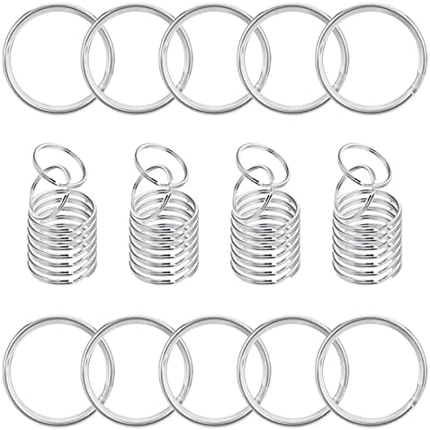60 PCS Round Key Rings Metal Split Rings, Double Loops Small Jump Ring ...