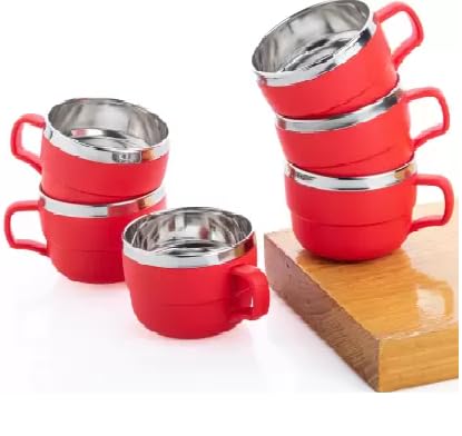 Buy Stainless Steel Cup Set | Tea & Coffee Cup Set of 6 Pcs | Stainless ...