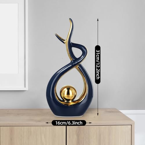 Modern Abstract Art Ceramic Statue, Elegant Ceramic Spiral Sculpture ...