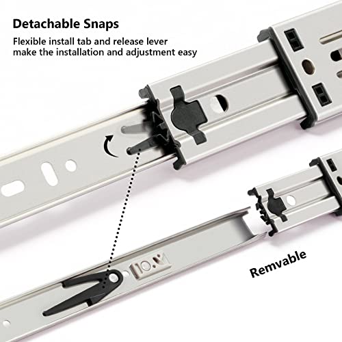 Snapklik.com : 14 Inch Drawer Slides, Soft Close Drawer Slide Glides ...