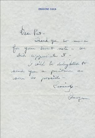 Imogene Coca - Autograph Letter Signed at Amazon's Entertainment ...
