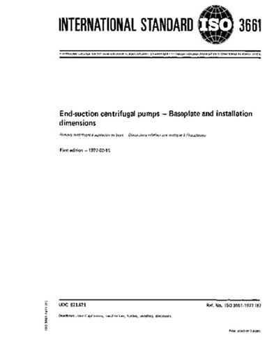 ISO 3661:1977, End-suction centrifugal pumps - Baseplate and installation dimensions ...