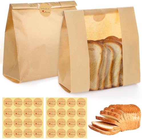 Amazon.com: 130 Pack Paper Bread Bags for Homemade Bread Sourdough ...