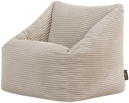 Icon Morgan Sitzsack Kinder Sessel, Beige, Cord, Kinder Sitzsack mit ...