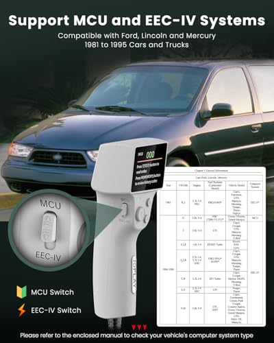 JOPLAY OBD1 Code Reader for Ford, 2 in 1 Digital OBD 1 Scanner with Built-in Reinforced Pins and ...