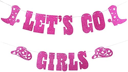 Amazon.com: xo, Fetti Let's Go Girls Glitter Banner - Silver, 5 Ft ...