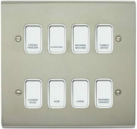 Stainless Steel Customised Kitchen Grid Switch Panel with White ...
