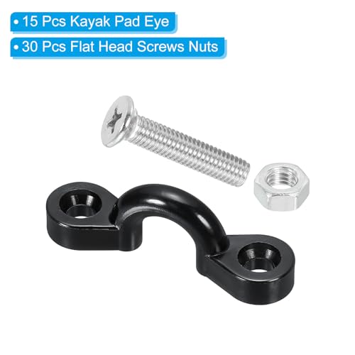 PATIKIL Kayak Pad Eye Kit, 15 Pack Nylon Deck Loops Bimini Boat Top Eye ...