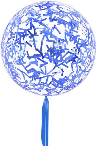 Amazon.com: 6 Pcs 36 Inch Blue Confetti Balloons, Giant Thickened Clear ...