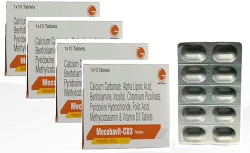 Mecobavit-CD3 Tablets, Calcium Carbonate, Alpha Lipoic Acid ...