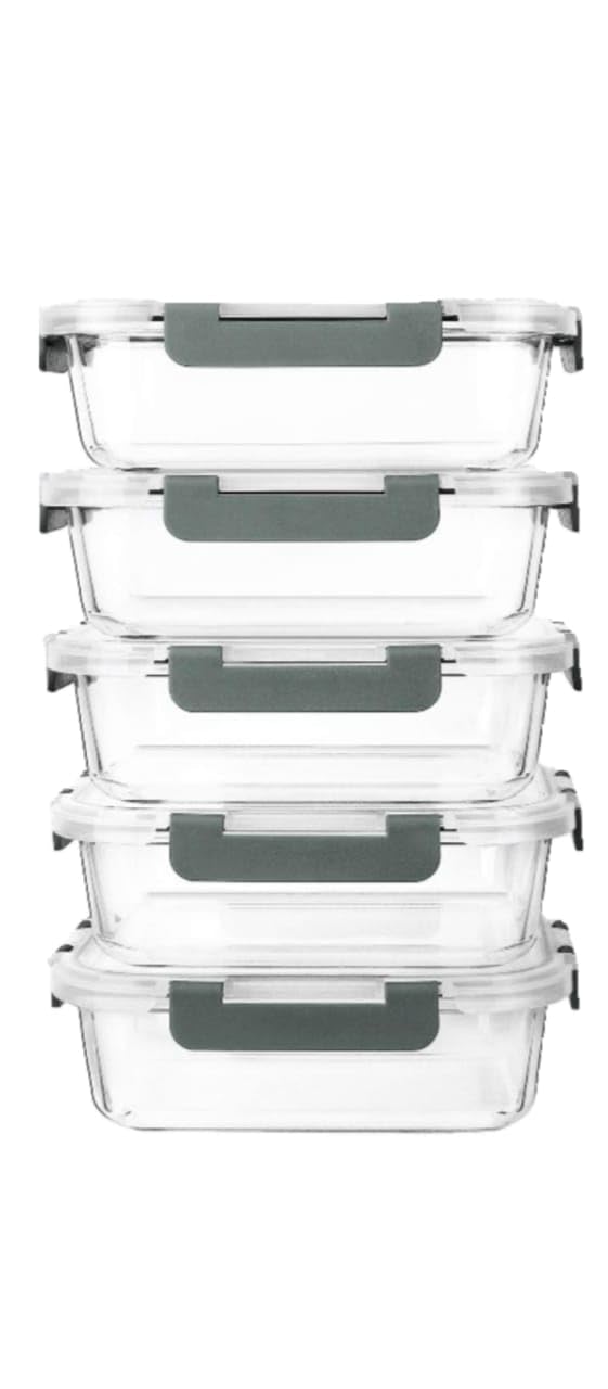 Amazon.com: 5 pack, 36 Oz Glass Meal Prep Container 2 Compartments ...