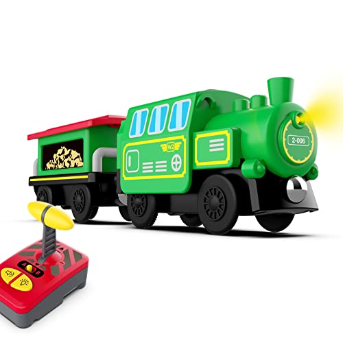 Wooden Train Accessories Battery Operated Locomotive Train, Remote ...