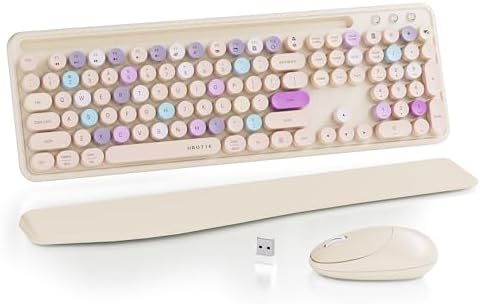 Amazon.com: UBOTIE Wireless Keyboard and Mouse Combo with Phone Holder ...