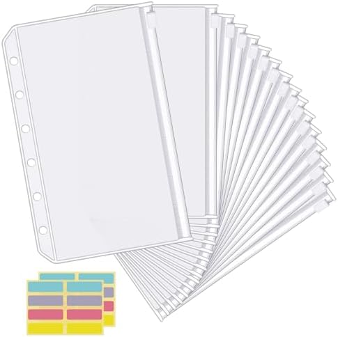 Amazon.com : KTRIO 16PCS A7 Mini Binder Pockets 6 Holes Cash Envelopes ...