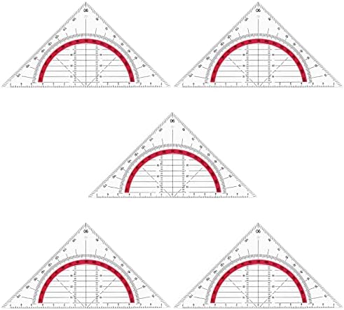 Molain Geometry Triangle, 5 Pack Plastic Set Square Flexible Set Square ...