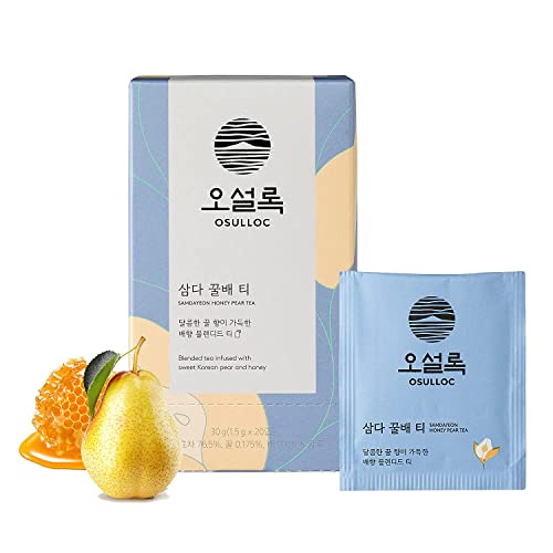 OSULLOC Honey Pear Tea (Sweet Pear & Honey Flavor), Fruit Tea Blend ...
