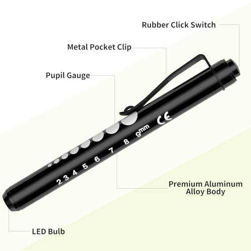 Snapklik.com : RISEMART 6packs Pen Lights For Nurses Reusable Medical ...