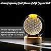 Arikyrist 3D Engraved Flower of Life Crystal Ball, Laser Engraved Grid ...