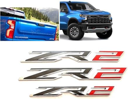 Amazon.com: Tomilia 3Pcs New ZR2 Emblems Letter Fender Rear Badge ...