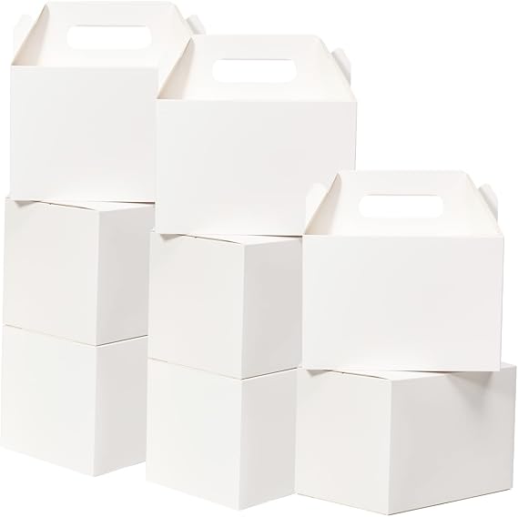 Amazon.com: Shallive 15 Pcs Large Treat Boxes 9x6x6 Inches White Gable ...