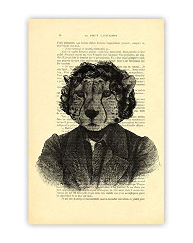 Amazon.com: Gentleman Cheetah artwork, victorian tiger head poster ...