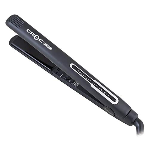 CROC Hybrid Titanium Flat Iron, Black, 1 Inch - Want It All