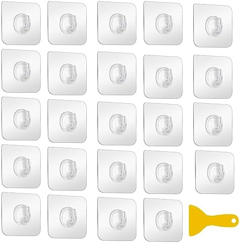 XWCHASA 24 Pack Adhesive Hooks, Magic Hooks, Self Adhesive Hooks ...