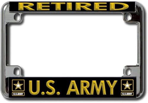 Amazon.com: U.S. Army Retired Chrome Motorcycle License Plate Frame ...