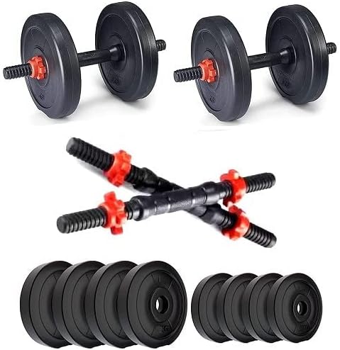 Buy Bodyfit Dumbbell Set, Home Gym Set (8kg to 40kg), Pair of ...