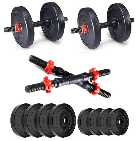 Buy Bodyfit Dumbbell Set, Home Gym Set (8kg to 40kg), Pair of ...