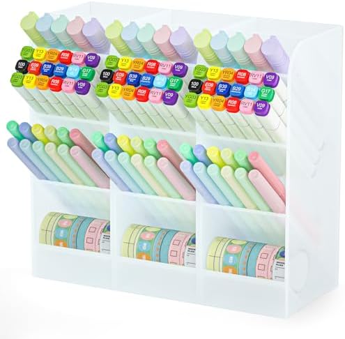 Amazon.com: XMBecc Acrylic Marker Organizer,Desktop Storage Hold 108 ...