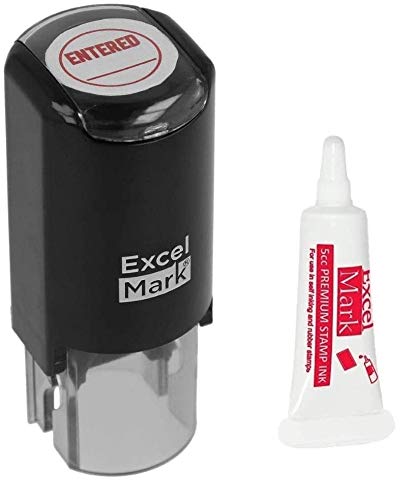 Entered - ExcelMark Self-Inking Rubber Stamp - A17 Red Ink (Stamp Plus ...