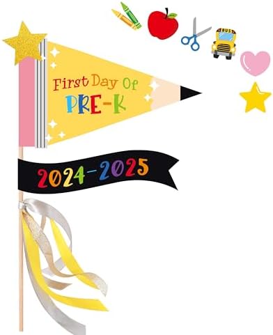 Amazon.com: First Day of PRE-K Pennant Flag for Kids, PRE-K Back to ...
