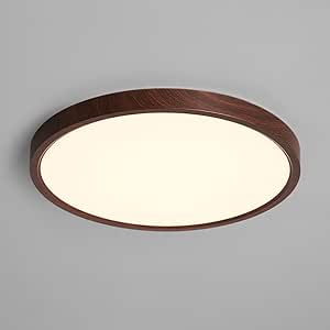 Amazon.com: SWEMOPP Round LED Flush Mount Ceiling Light Modern Wood ...