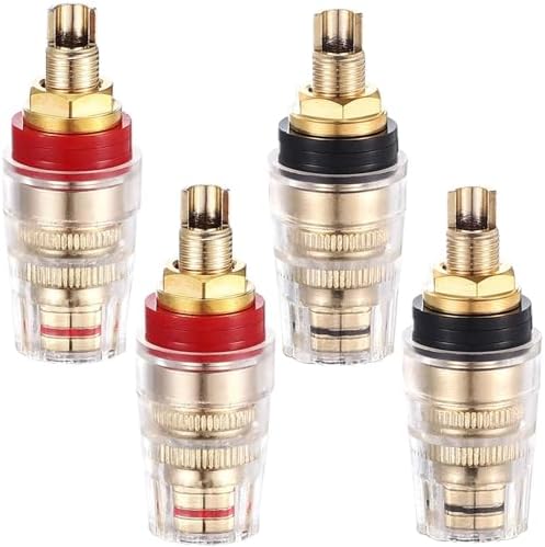 Amazon.com: Oiyagai 2 Pairs Gold Plated Insulated 5-Way Binding Post ...