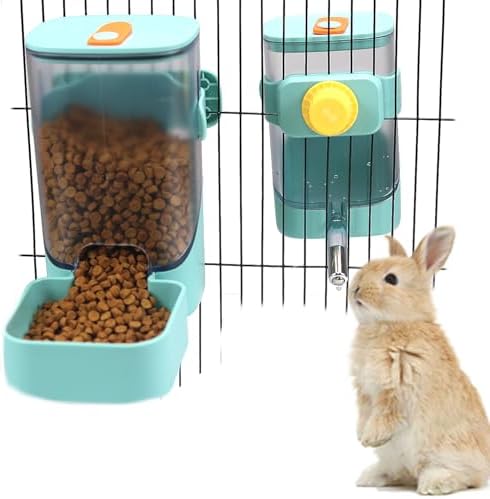 Amazon.com : PODOO Rabbit Food Water Dispenser, 24oz No Drip Bunny ...