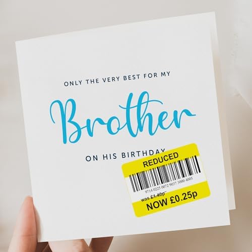 Brother Birthday Card - Funny Brother Birthday Card For Men - 'Only The ...